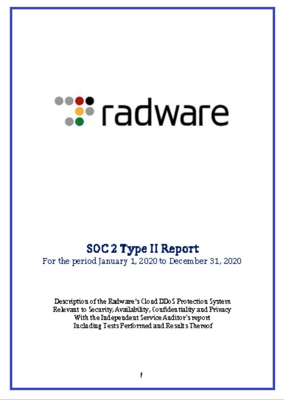 Service Organization Control (SOC) 2 Type II Report